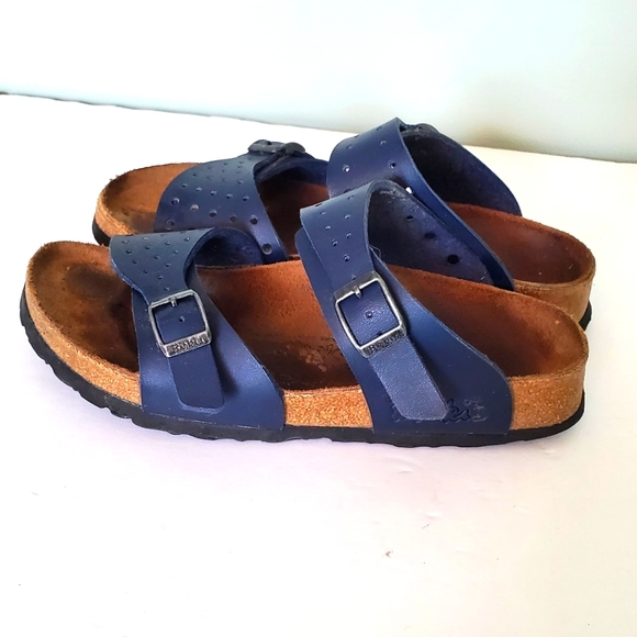 Birkenstock | Shoes | Birkis By Birkenstock Freeport Navy Blue 2 Strap ...